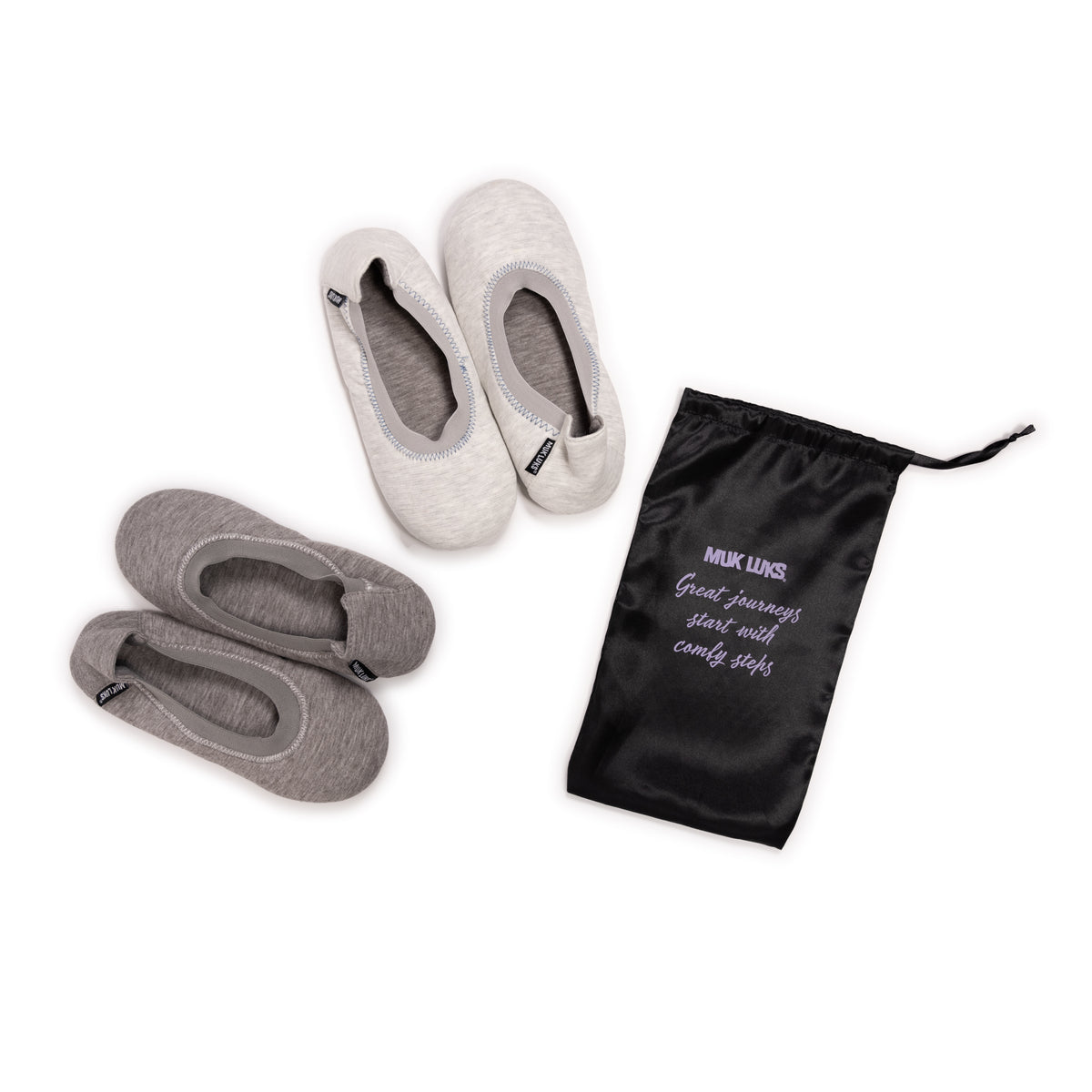 Women's 2 Pack Travel Ballerina Set Black – MUK LUKS