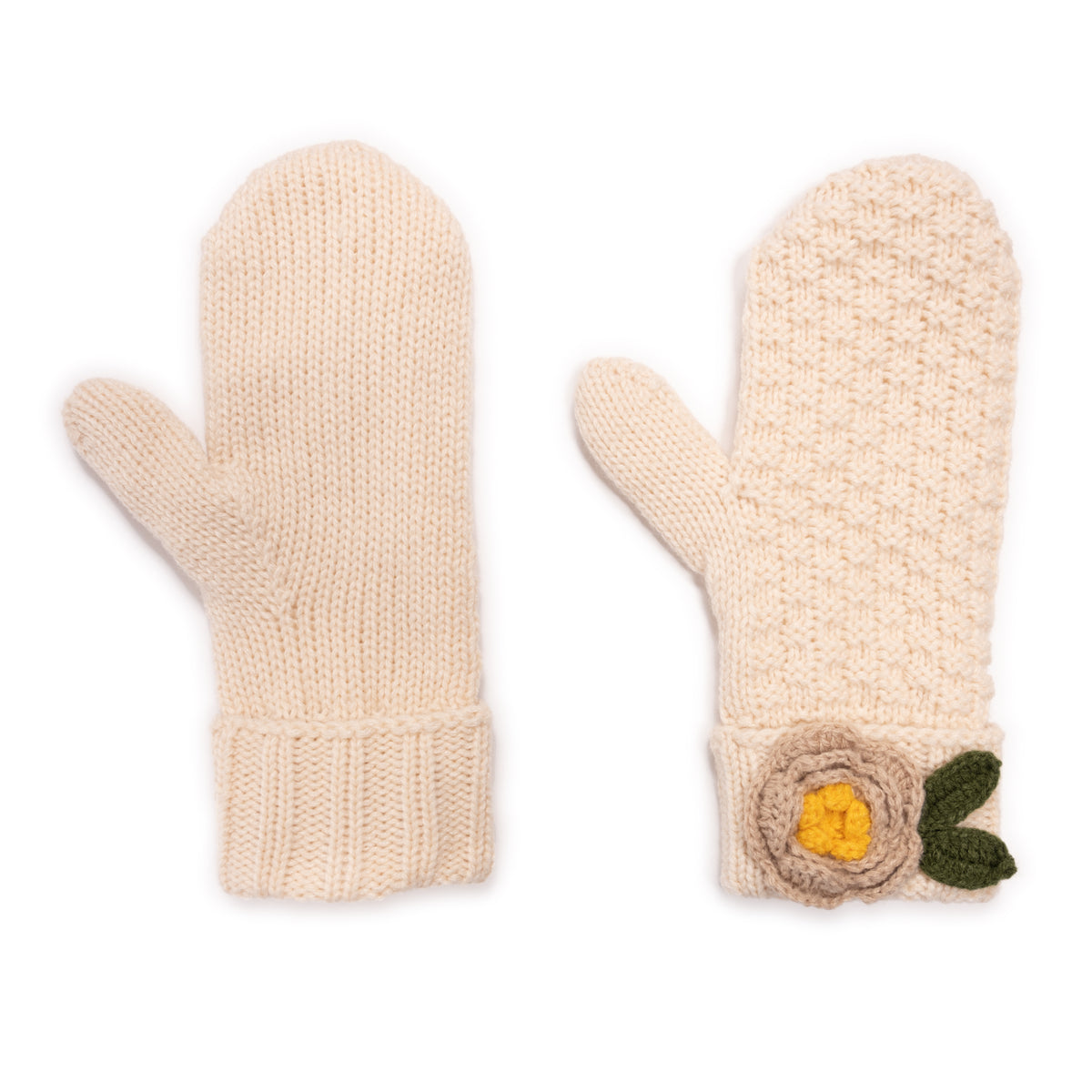 Women's Mitten with Crochet Flower – MUK LUKS