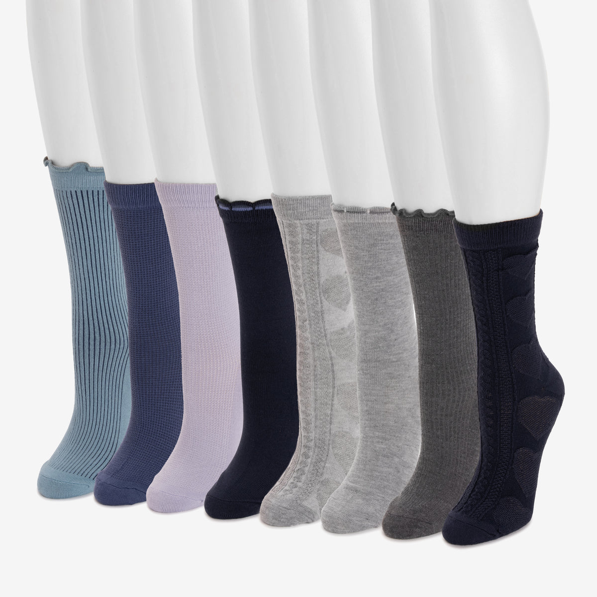Women's Luxe 8 Pair Pack Whisper Soft Crew Socks – MUK LUKS