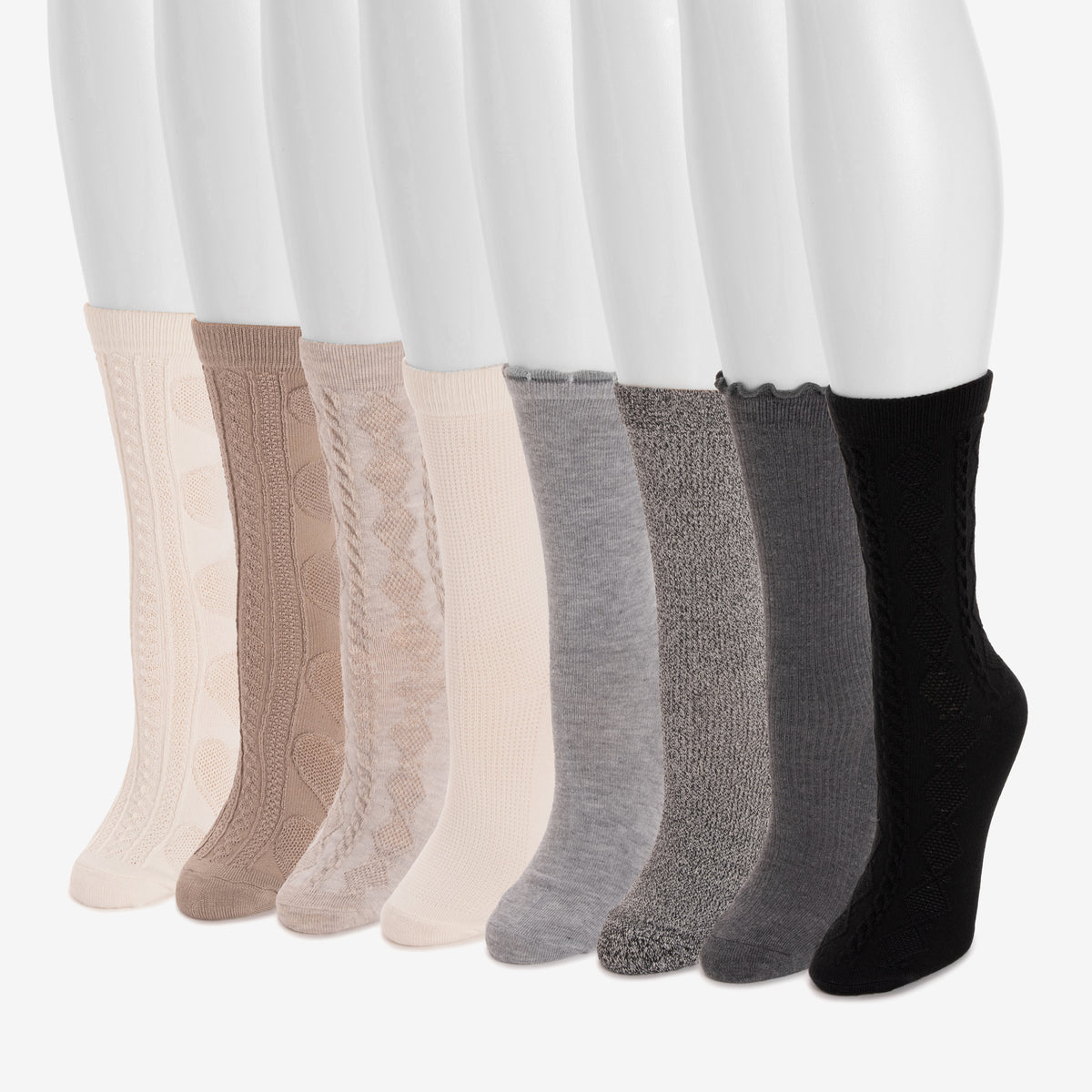 Women's Luxe 8 Pair Pack Whisper Soft Crew Socks – MUK LUKS