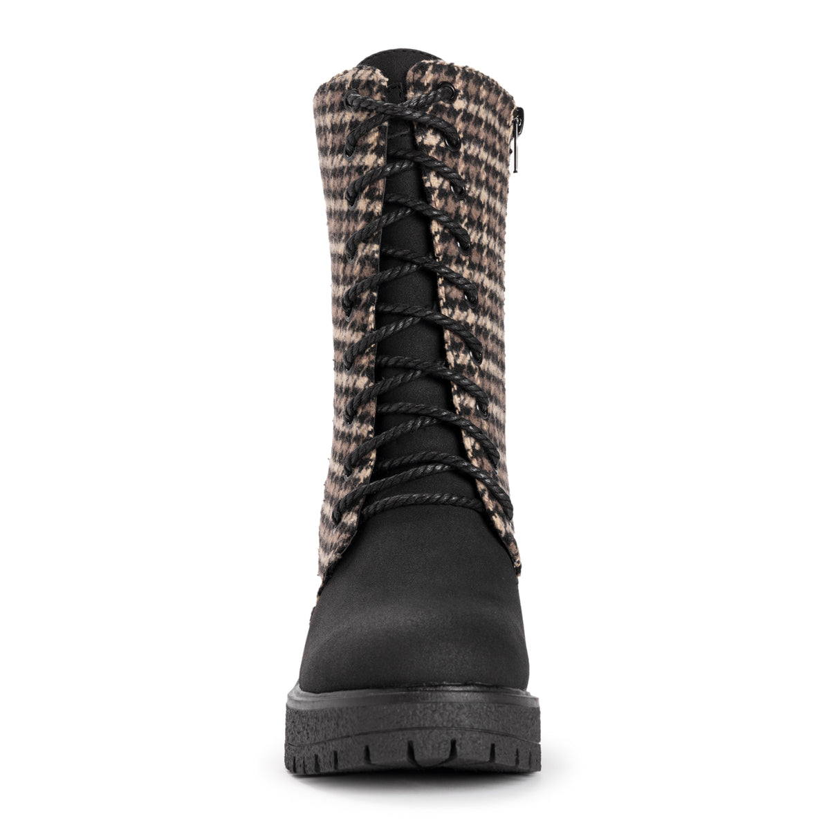 Women's Riser Jazz Heeled Boots Houndstooth Black – MUK LUKS